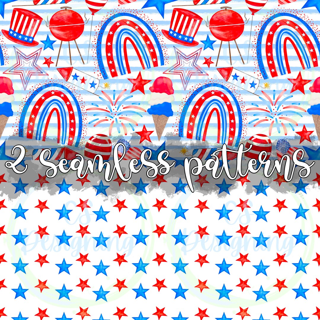 Fourth of July Seamless,fourth of July,seamless Pattern,digital Paper ...