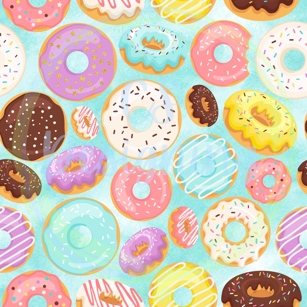 Donut Seamless Pattern,seamless Pattern,donut Digital Paper,donut Wall ...