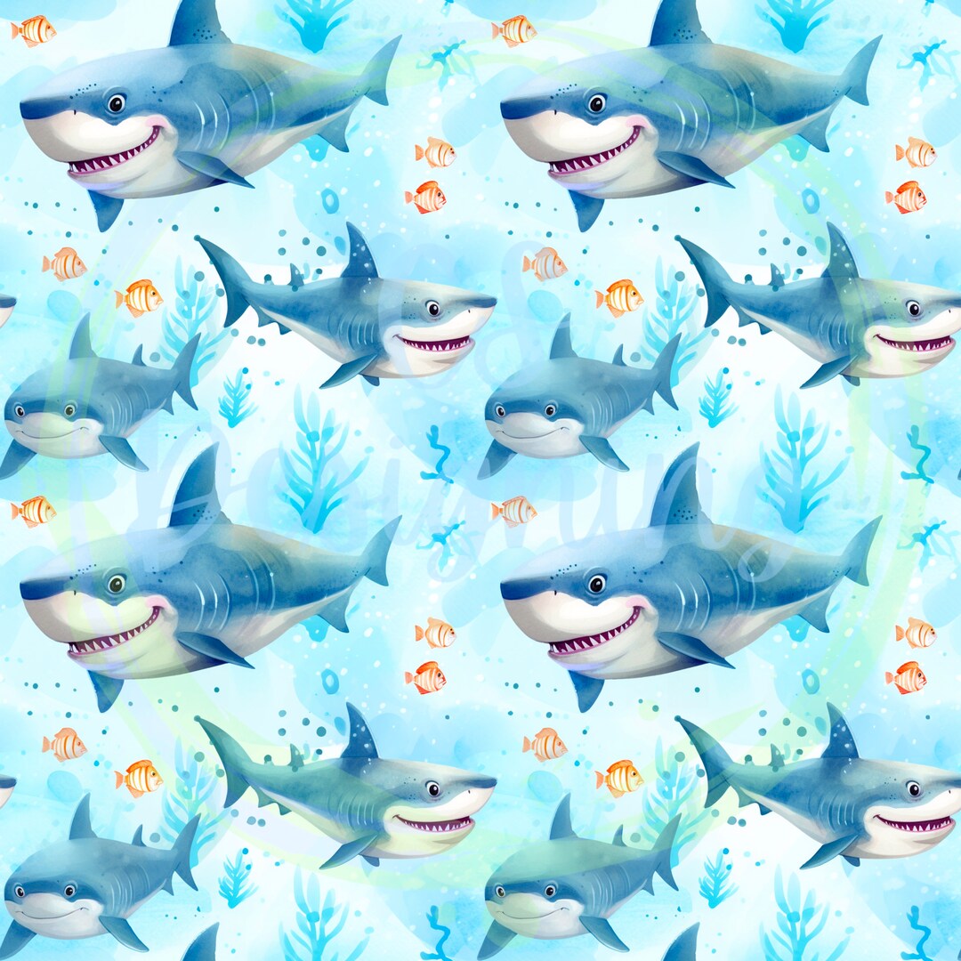 Shark Seamless Pattern,seamless Pattern,digital Paper,digital,paper ...