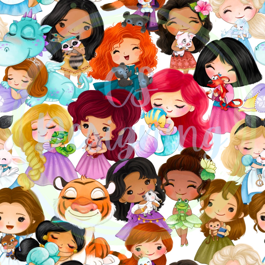 Princess Seamlessprincess Seamless Patterndigital - Etsy