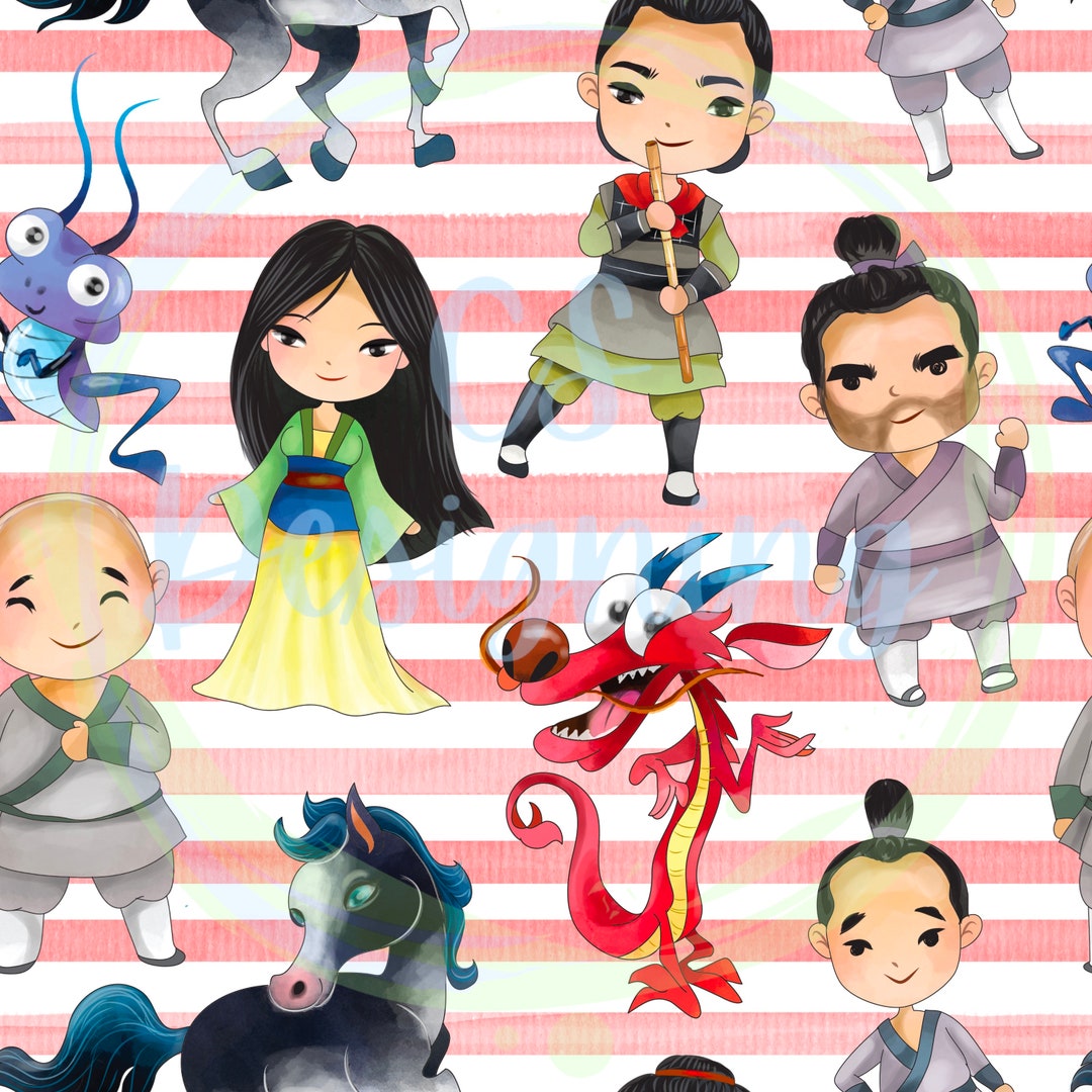 Princess Pattern,mulan,princess Seamless Pattern,digital Paper,digital ...