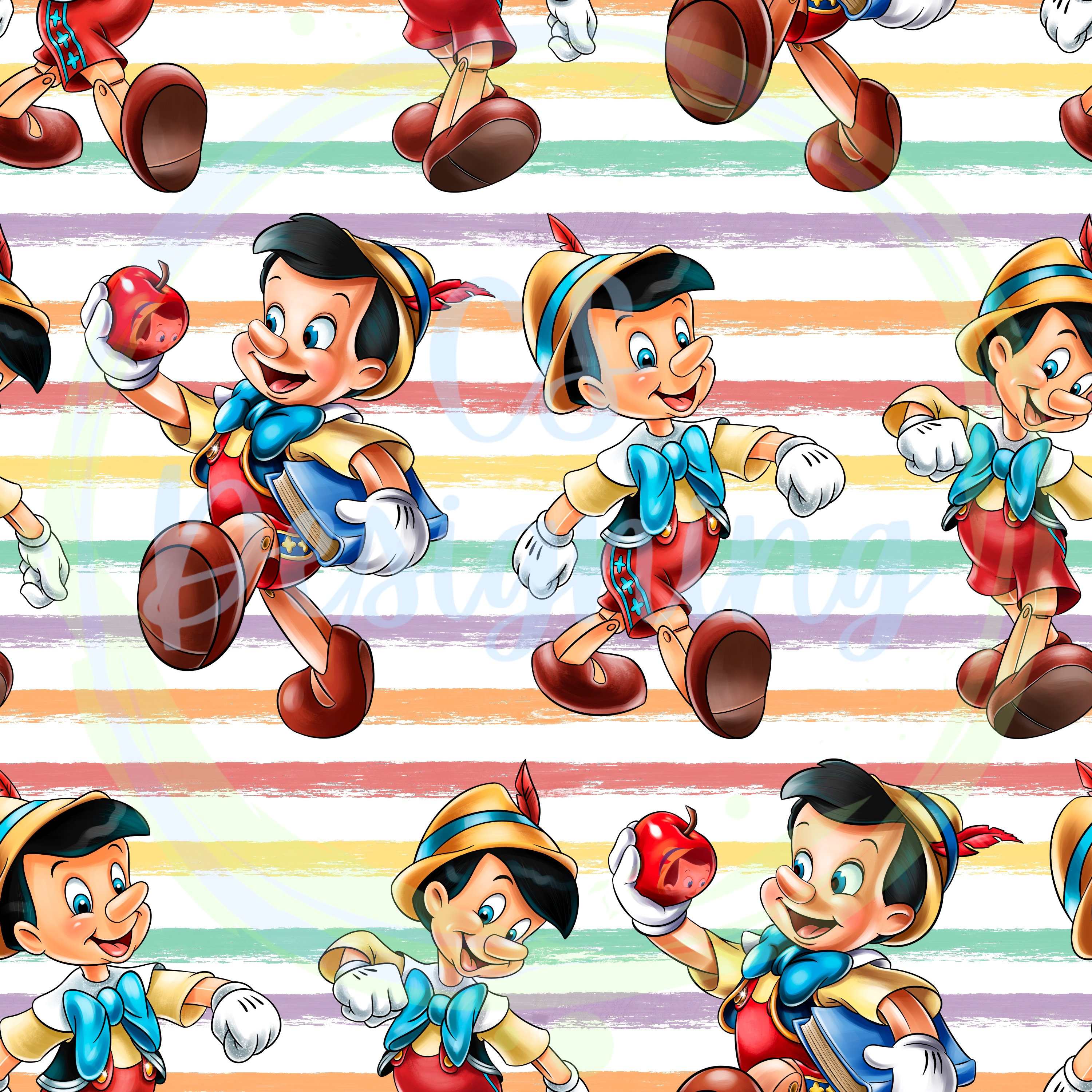 Pinocchio Seamless,seamless Pattern,digital Paper,digital,paper ...