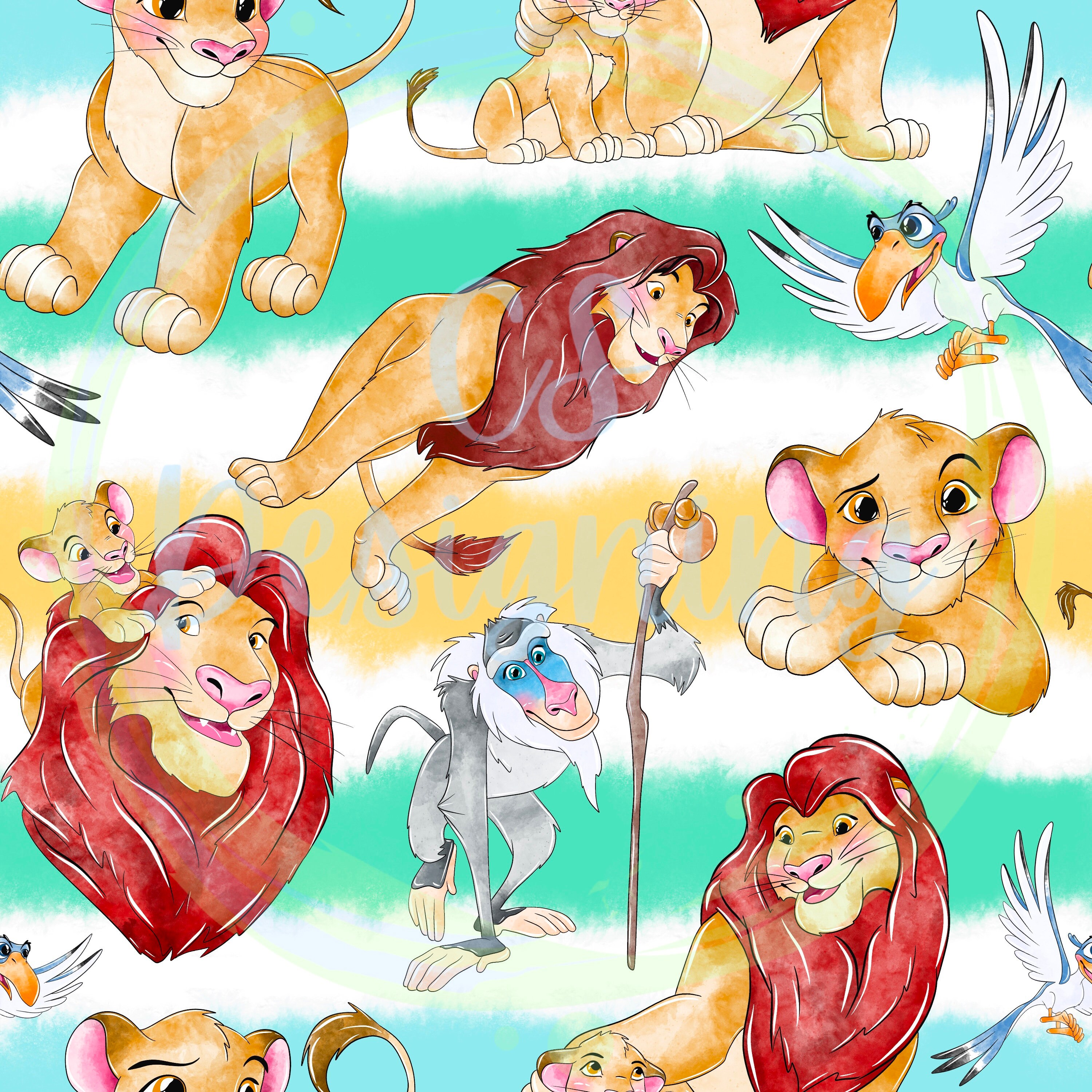 Lion King Seamless,lion King Digital Paper,seamless Pattern,digital ...
