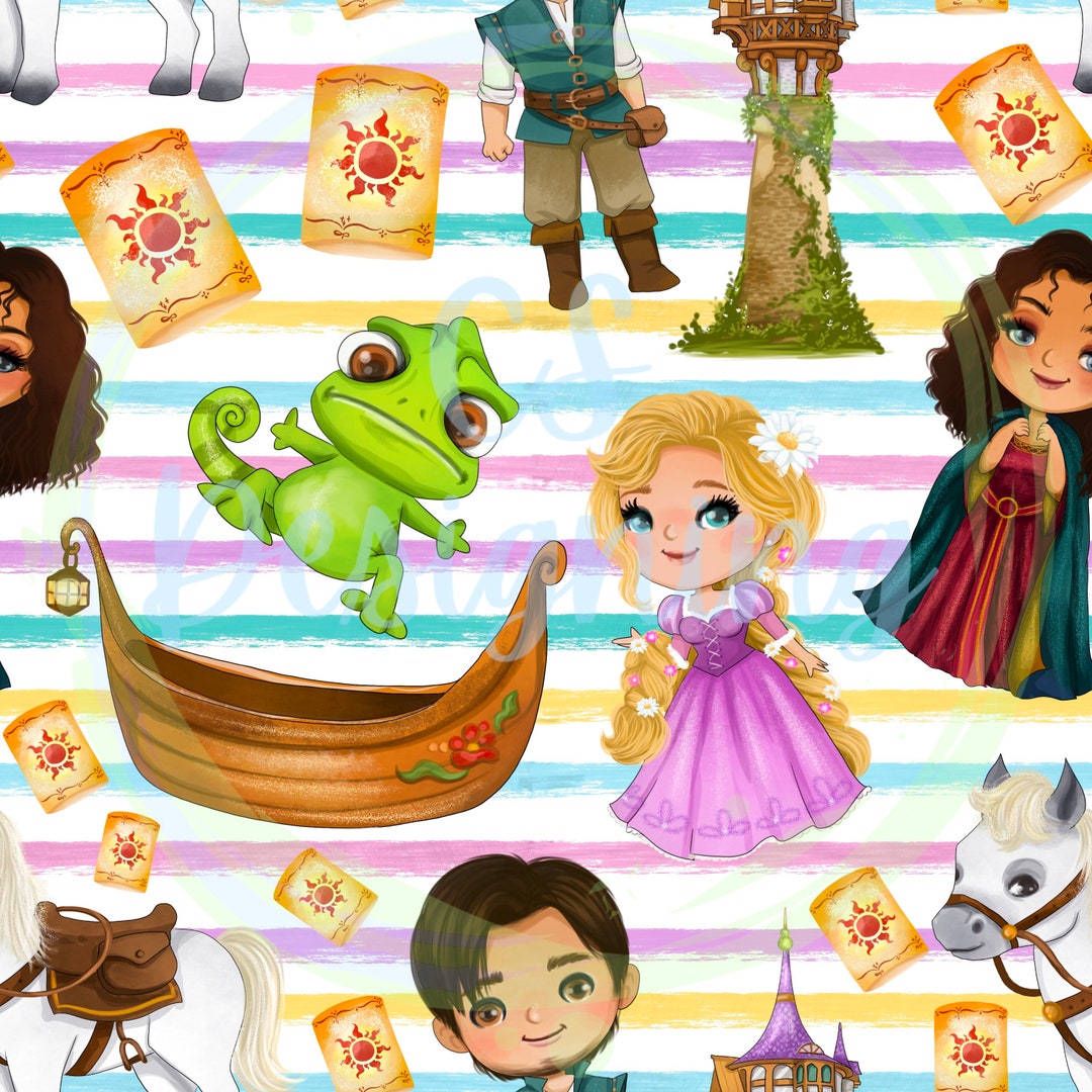 Princess Rapunzel Digital Paper,princess Seamless Paper,princess ...