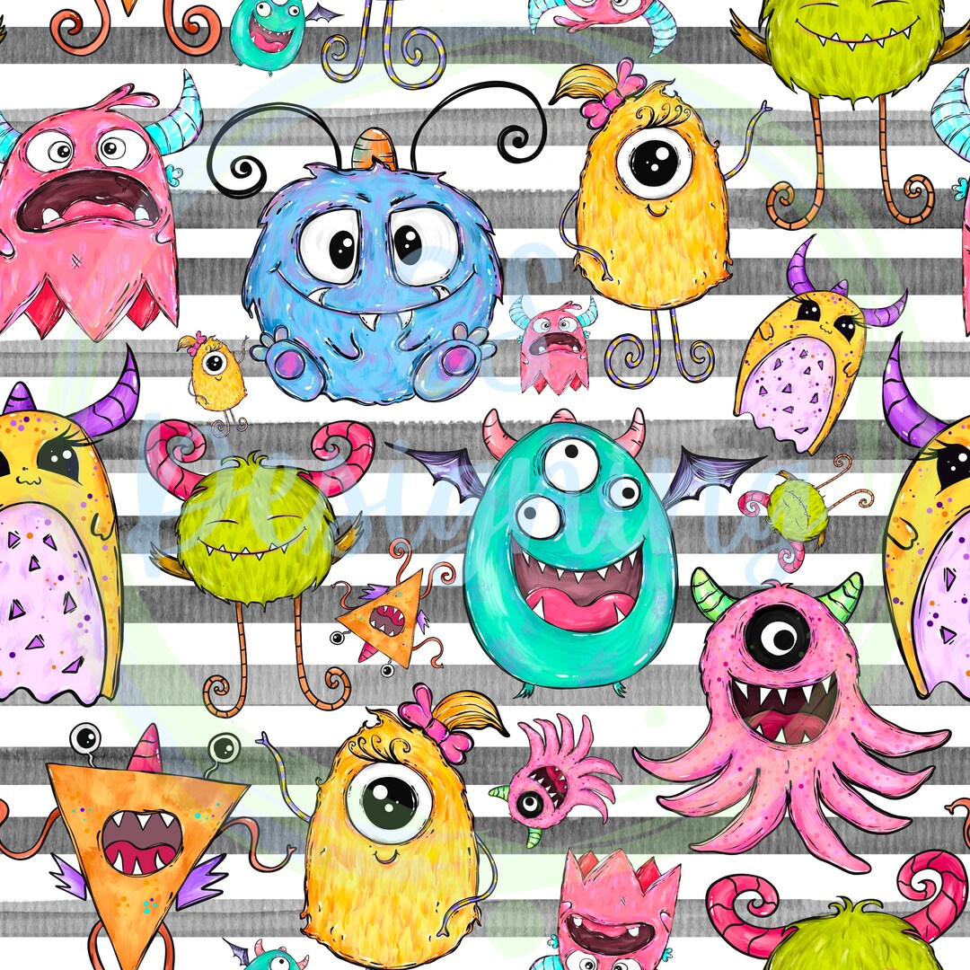 Glitter Monsters,seamless Pattern,digital Paper,digital,paper,seamless ...