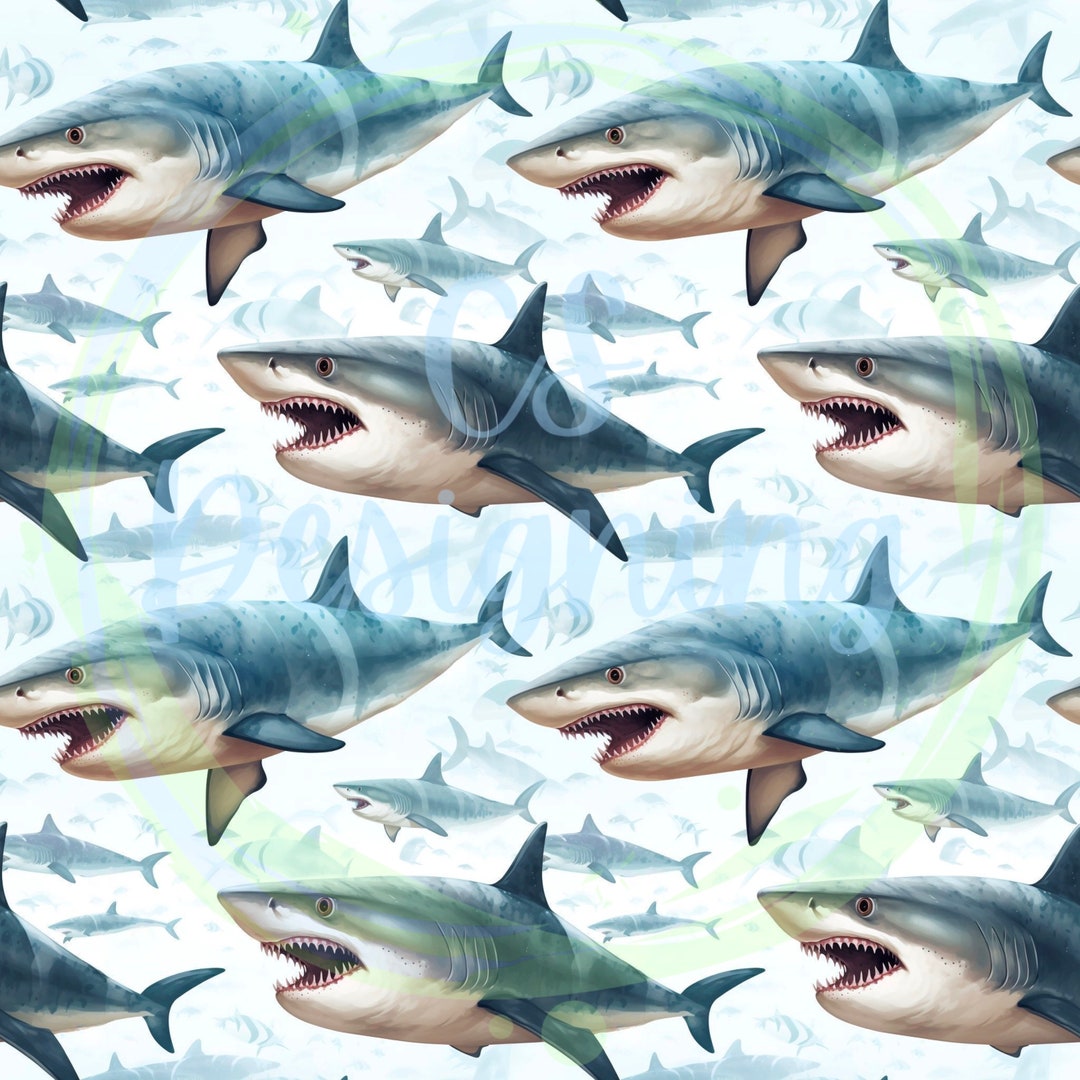 Shark Seamless Pattern,seamless Pattern,digital Paper,digital,paper ...