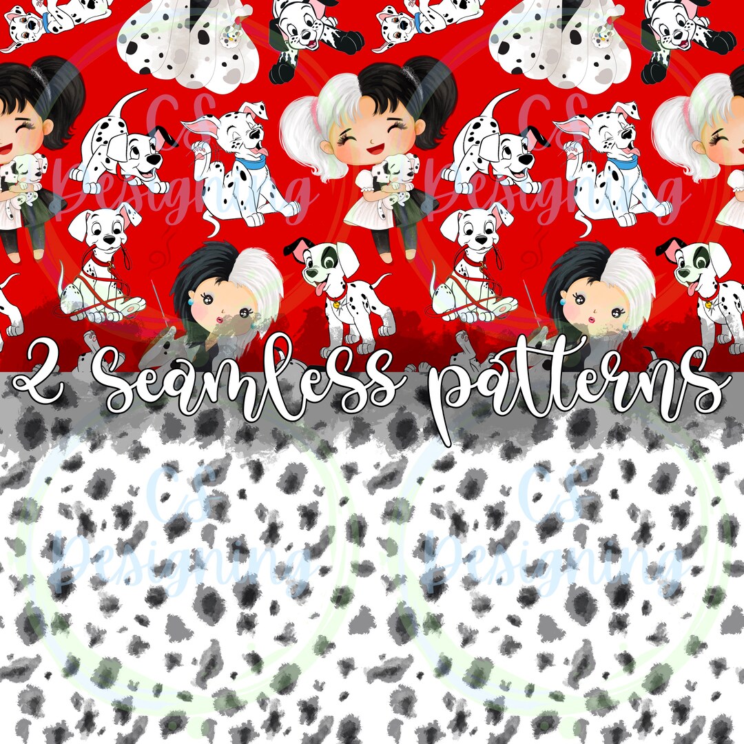 Cruella Seamless,101 Dalmatians,cruella Digital Paper,seamless Pattern,digital Paper,digital ...