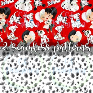 Cruella Seamless,101 Dalmatians,cruella Digital Paper,seamless Pattern,digital Paper,digital ...