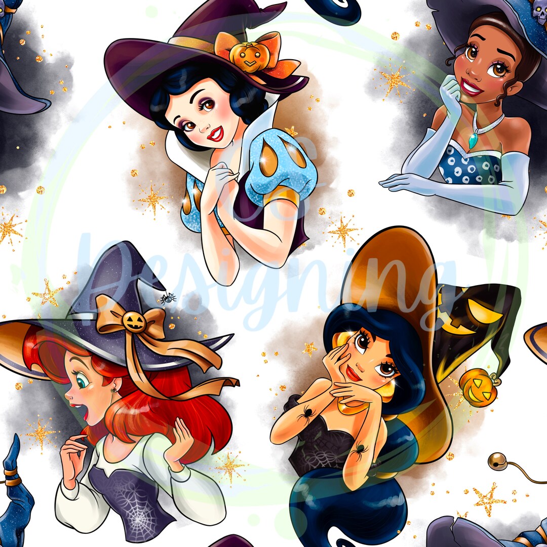 Princess Halloween,halloween Seamless Digital File,seamless Pattern ...