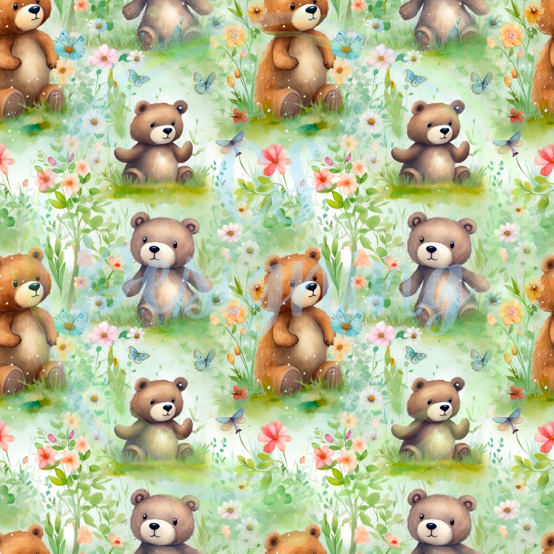 Bear Seamless,bear Digital,sunflower Seamless File,bear Digital,bears ...