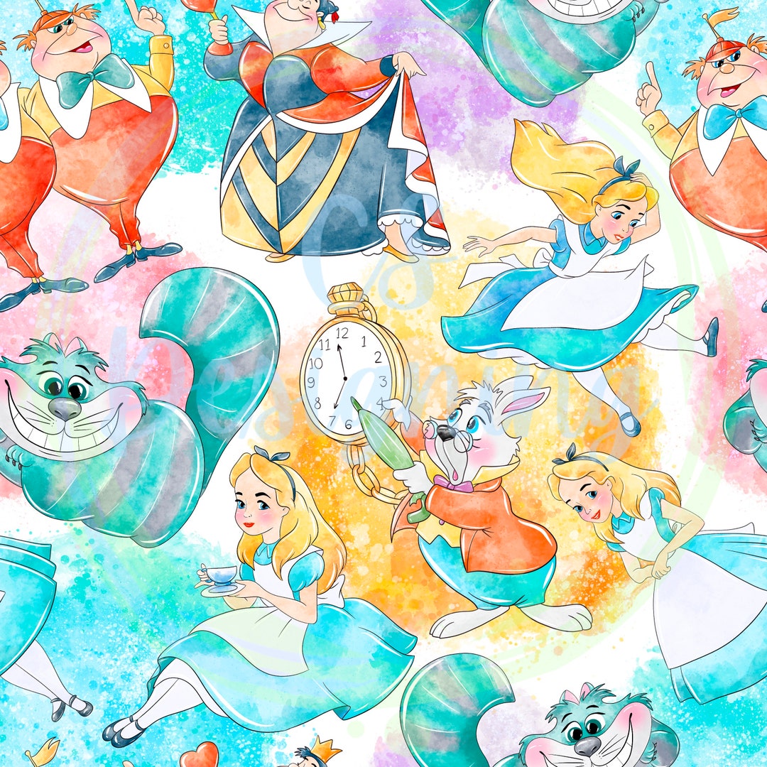 Alice in Wonderland Seamless,alice Seamless,seamless Pattern,digital ...