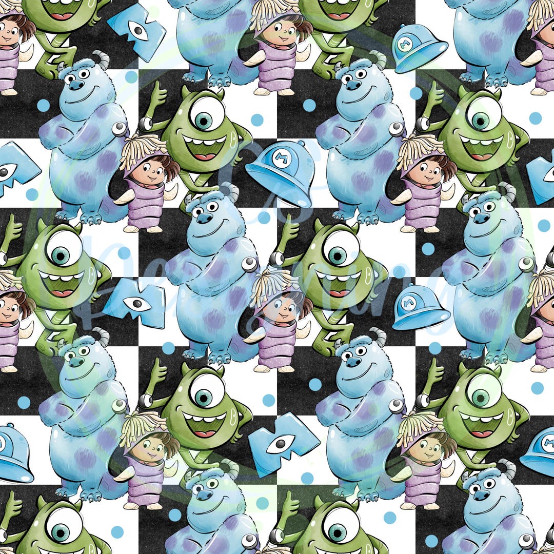 Monsters Inc,monsters Seamless Pattern,seamless Pattern,digital Paper ...