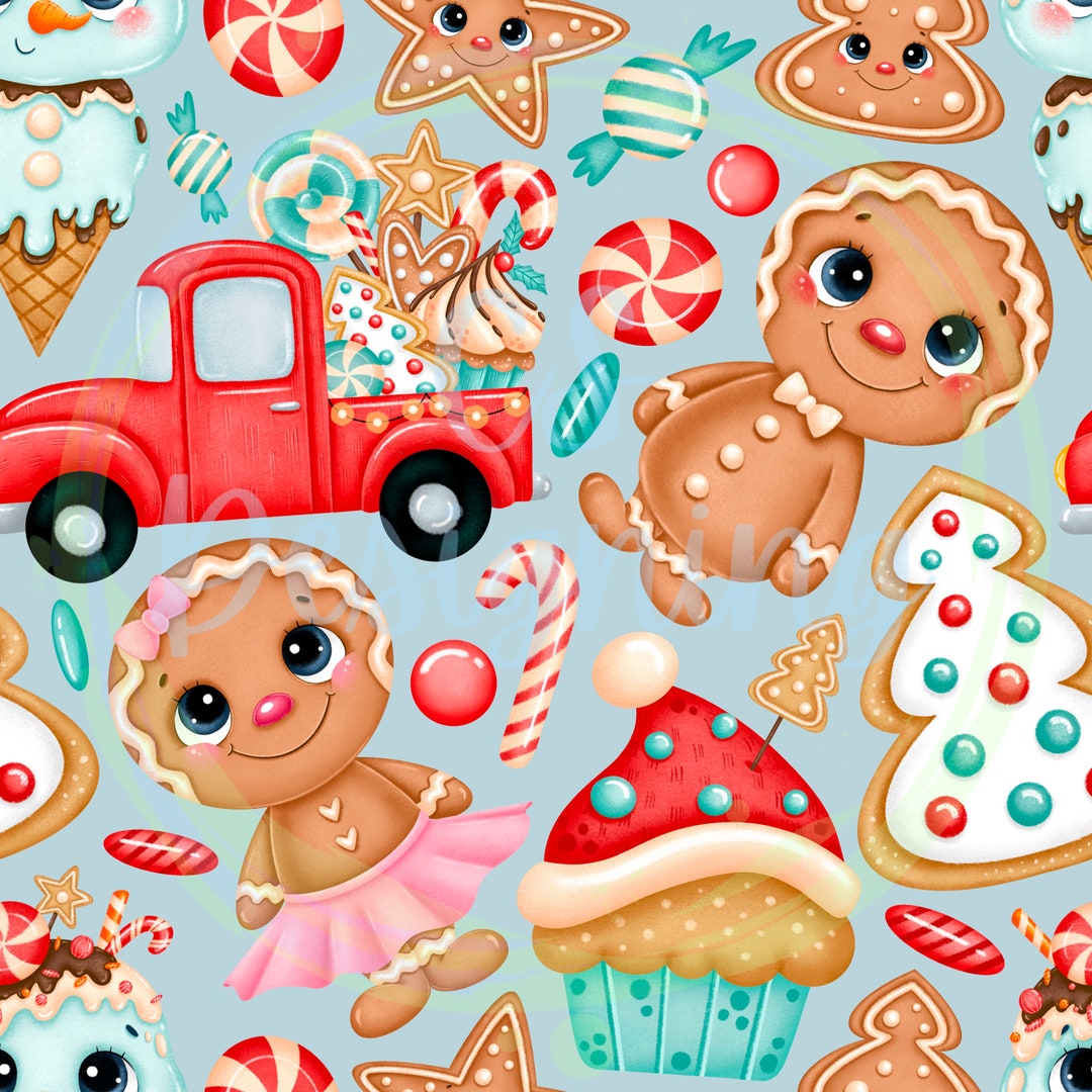 Christmas,gingerbread Man,christmas Seamless,christmas Digital ...