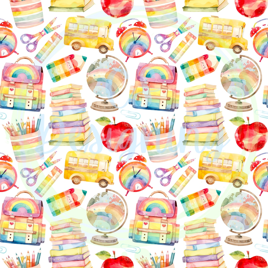 Back to School Seamless,school Seamless,seamless Pattern,digital Paper ...