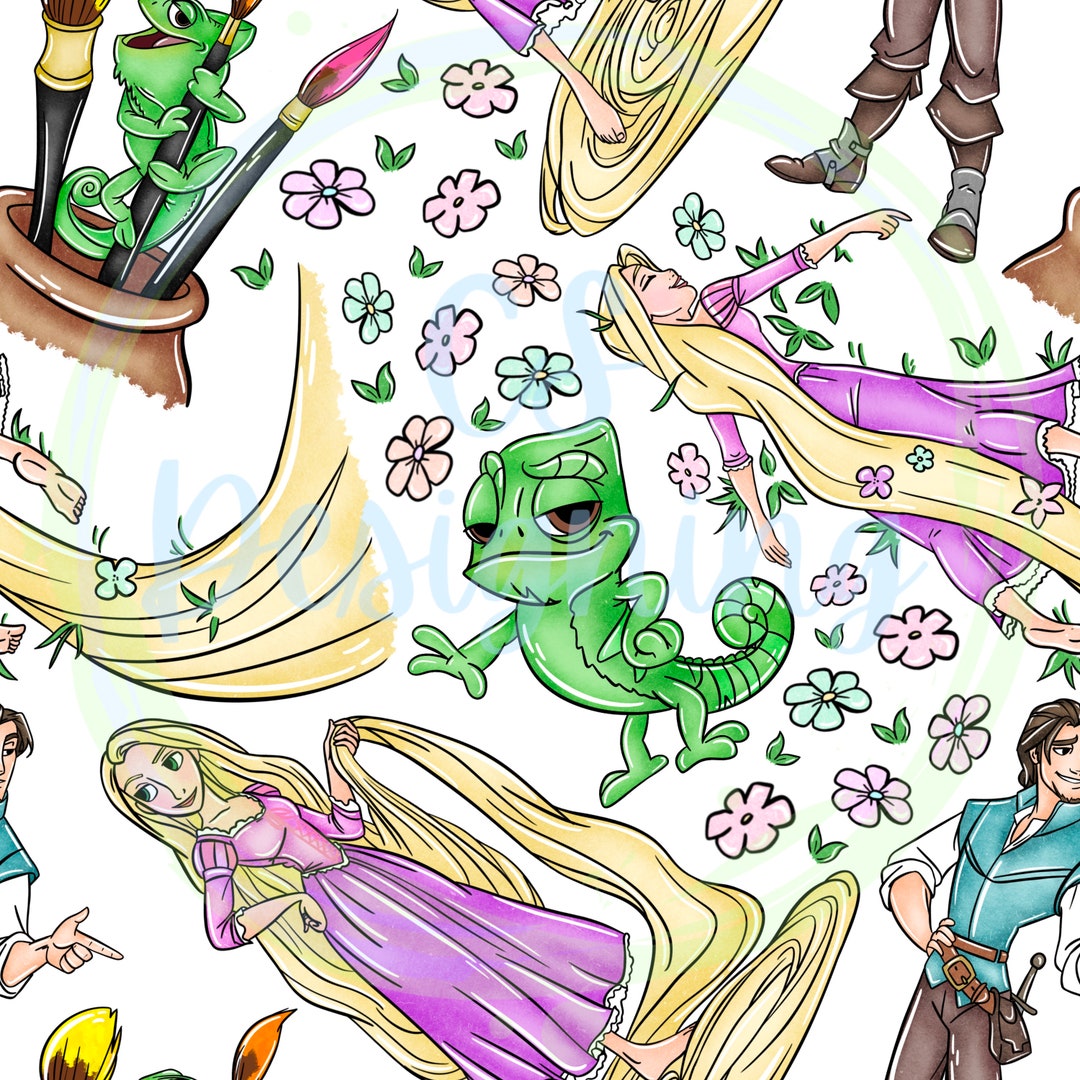 Princess Rapunzel Digital Paper,princess Seamless Paper,princess ...