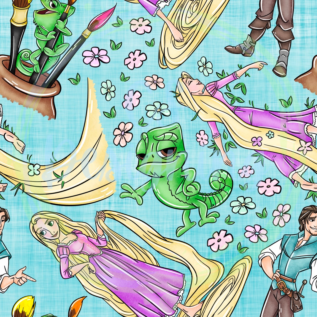 Princess Rapunzel Digital Paper,princess Seamless Paper,princess ...