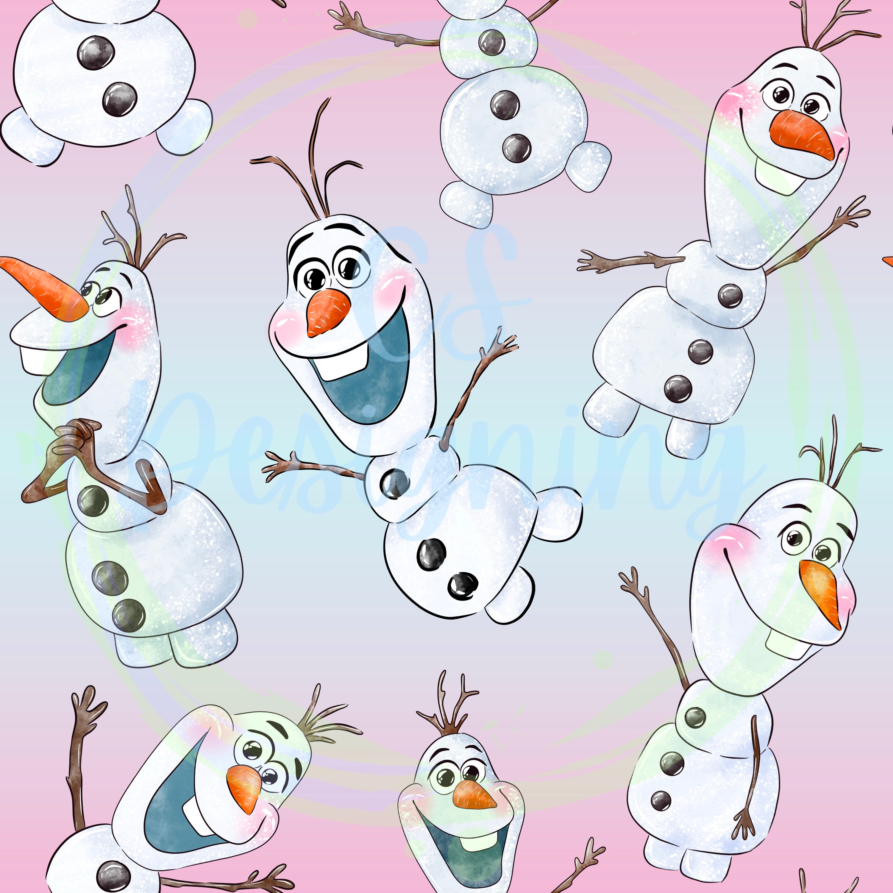 Frozen Digital Paper,olaf,olaf Seamless Pattern,seamless Pattern,magic ...