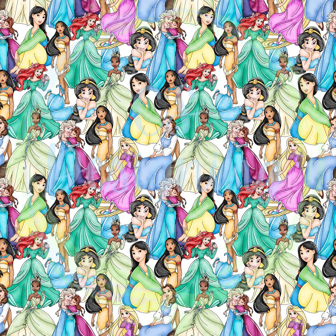 Princess Seamlessprincess Seamless Patterndigital - Etsy