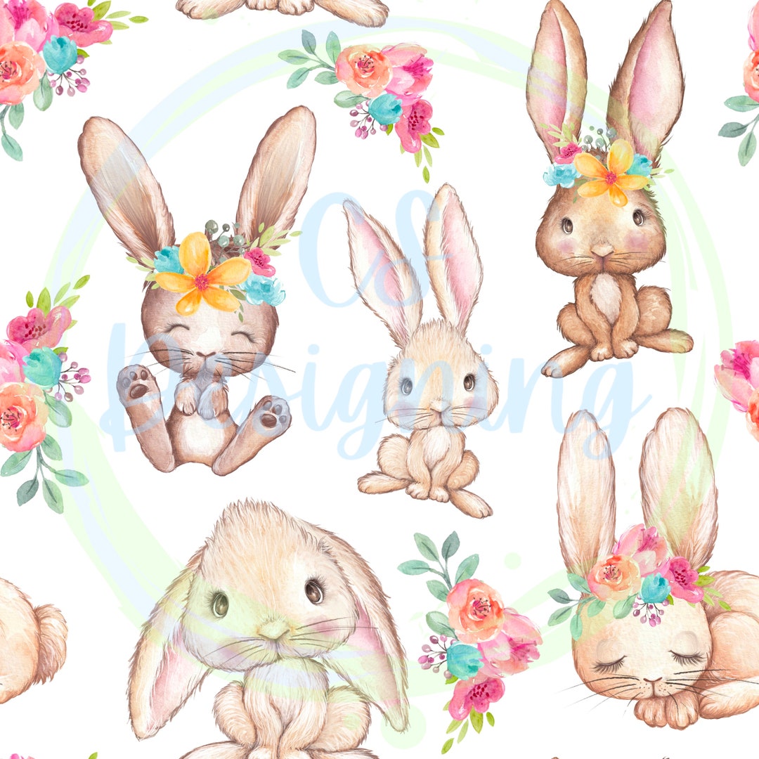 Bunny Digital Paper,easter Bunny,bunny Digital Art,seamless Pattern ...