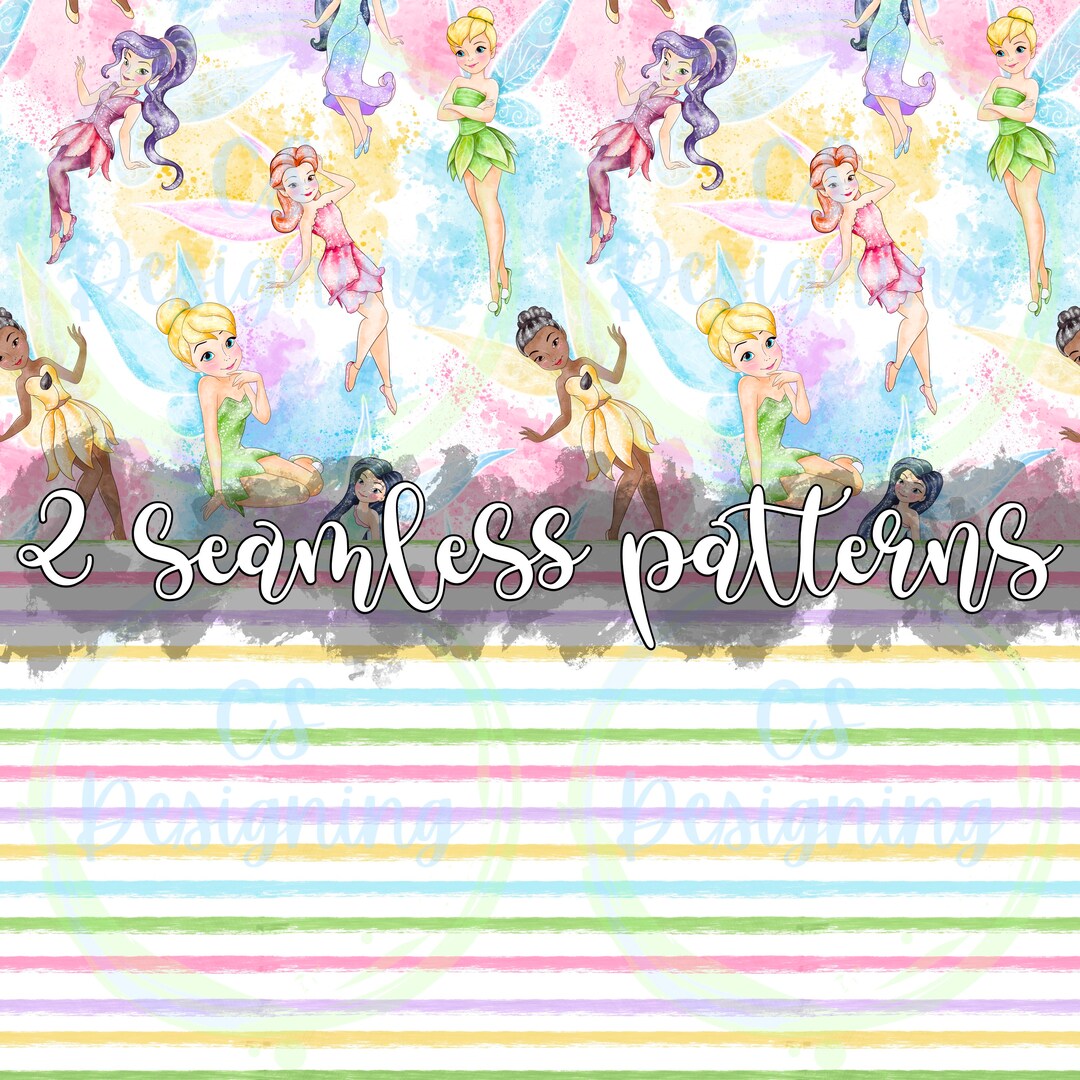 Fairy Seamless,seamless Pattern,tinkerbell,fairy Digital Paper ...