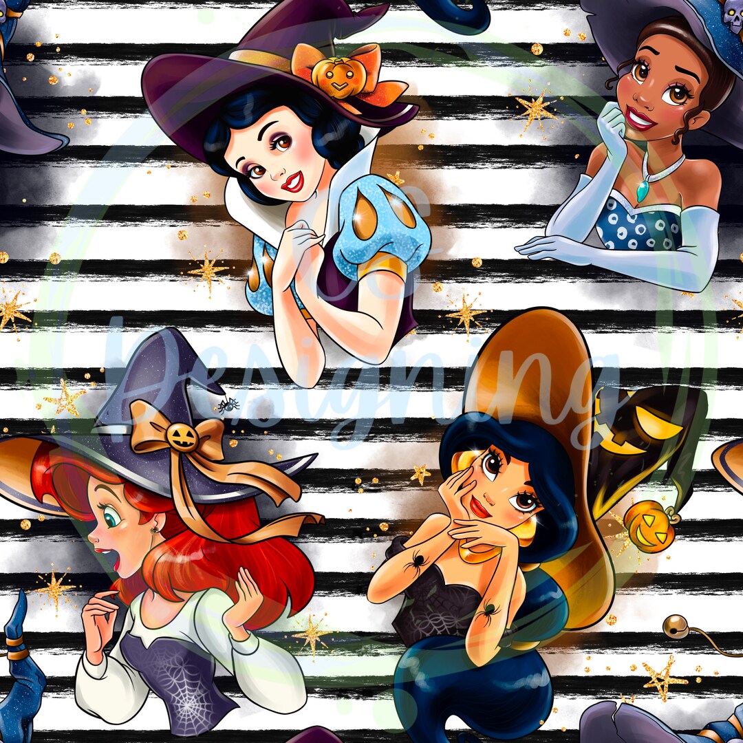 Princess Halloween,halloween Seamless Digital File,seamless Pattern ...
