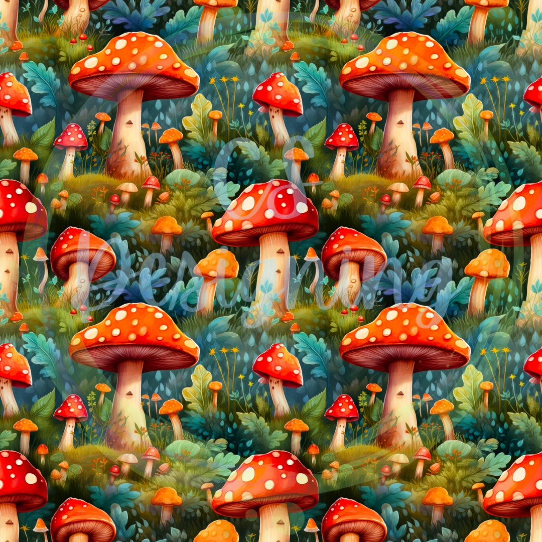 Mushrooms Seamless,seamless Pattern,digital Paper,digital,paper ...
