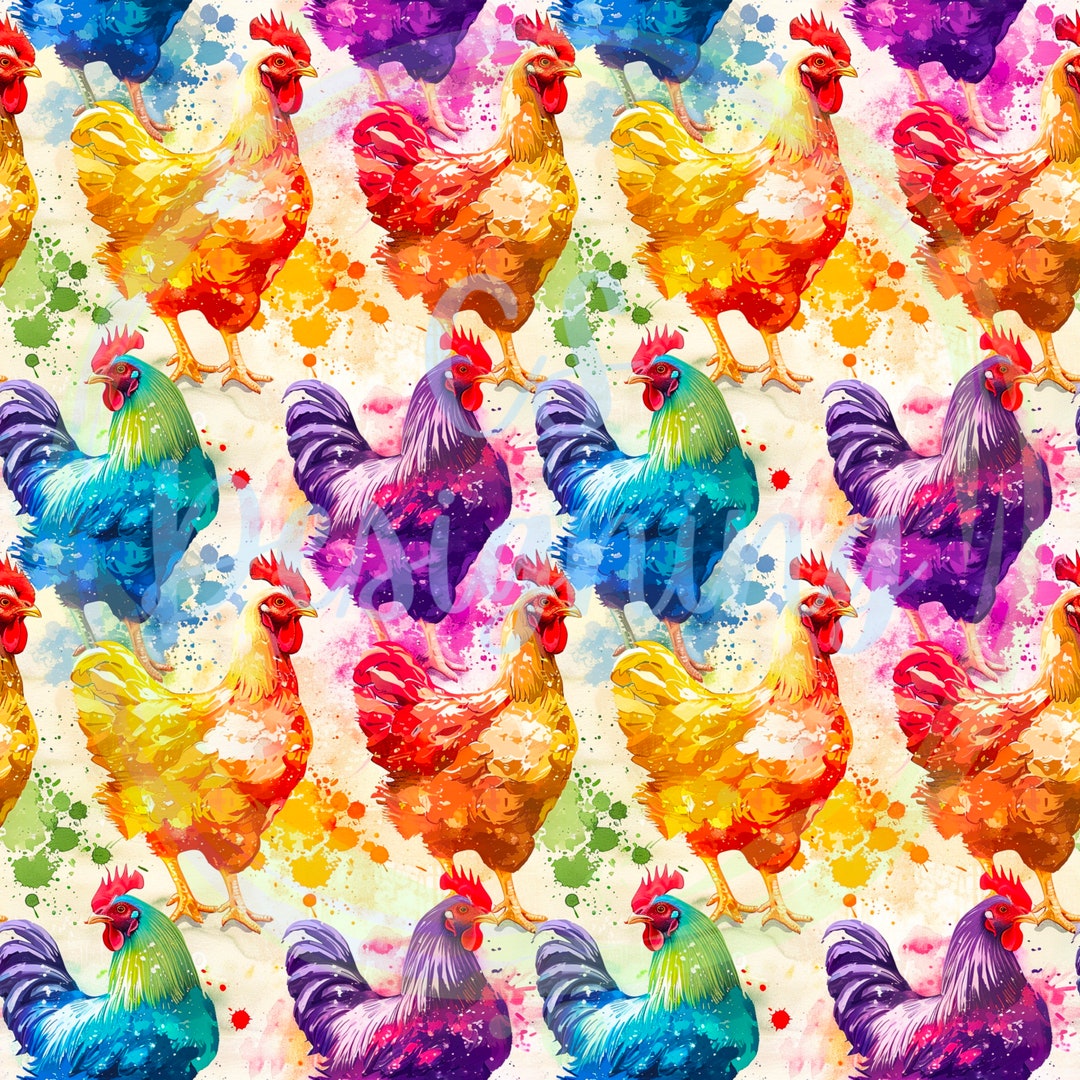 Chicken Seamless File,chicken Digital Paper,chicken Digital Download ...