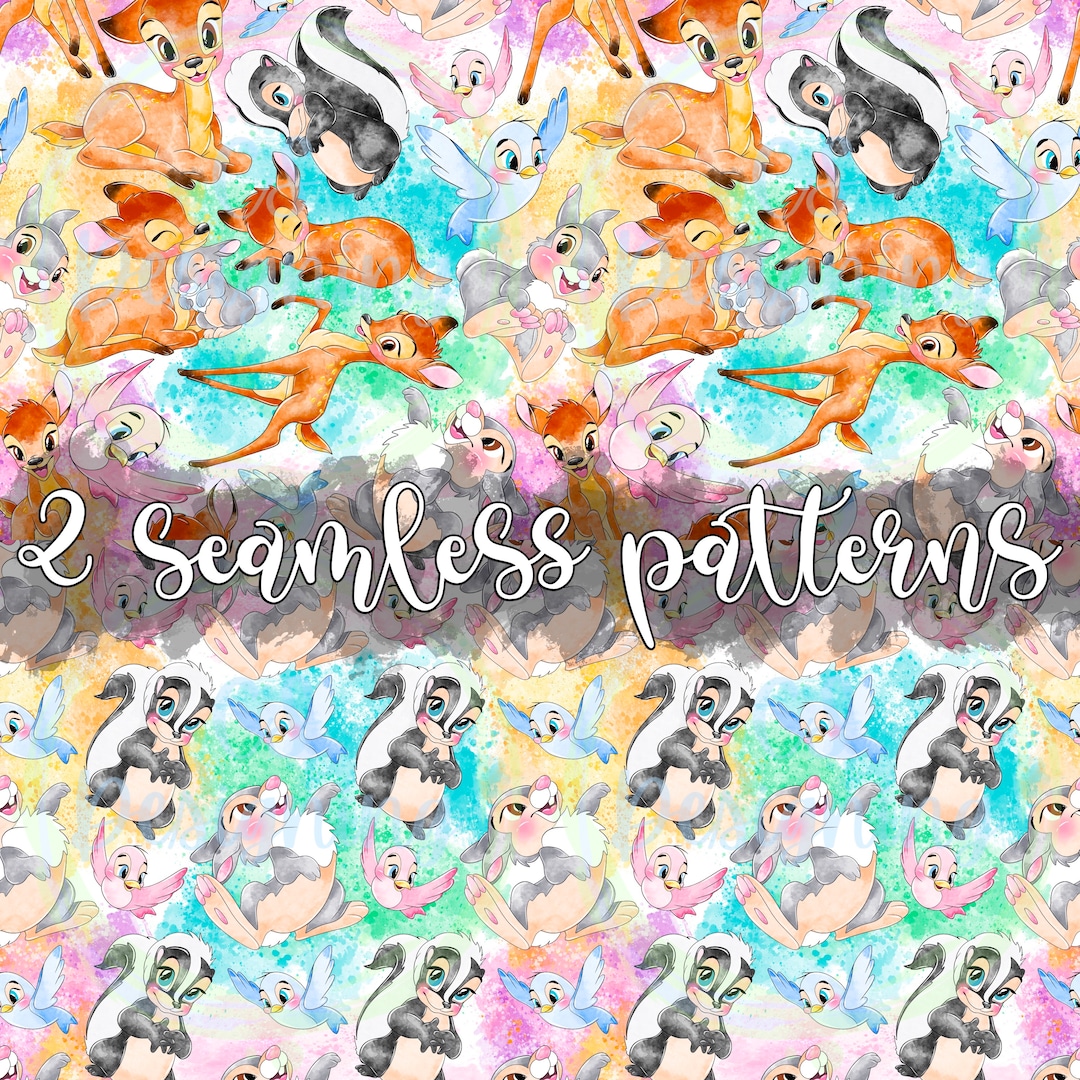 Bambi Seamless File,deer Seamless,bambi,seamless Pattern,digital Paper ...