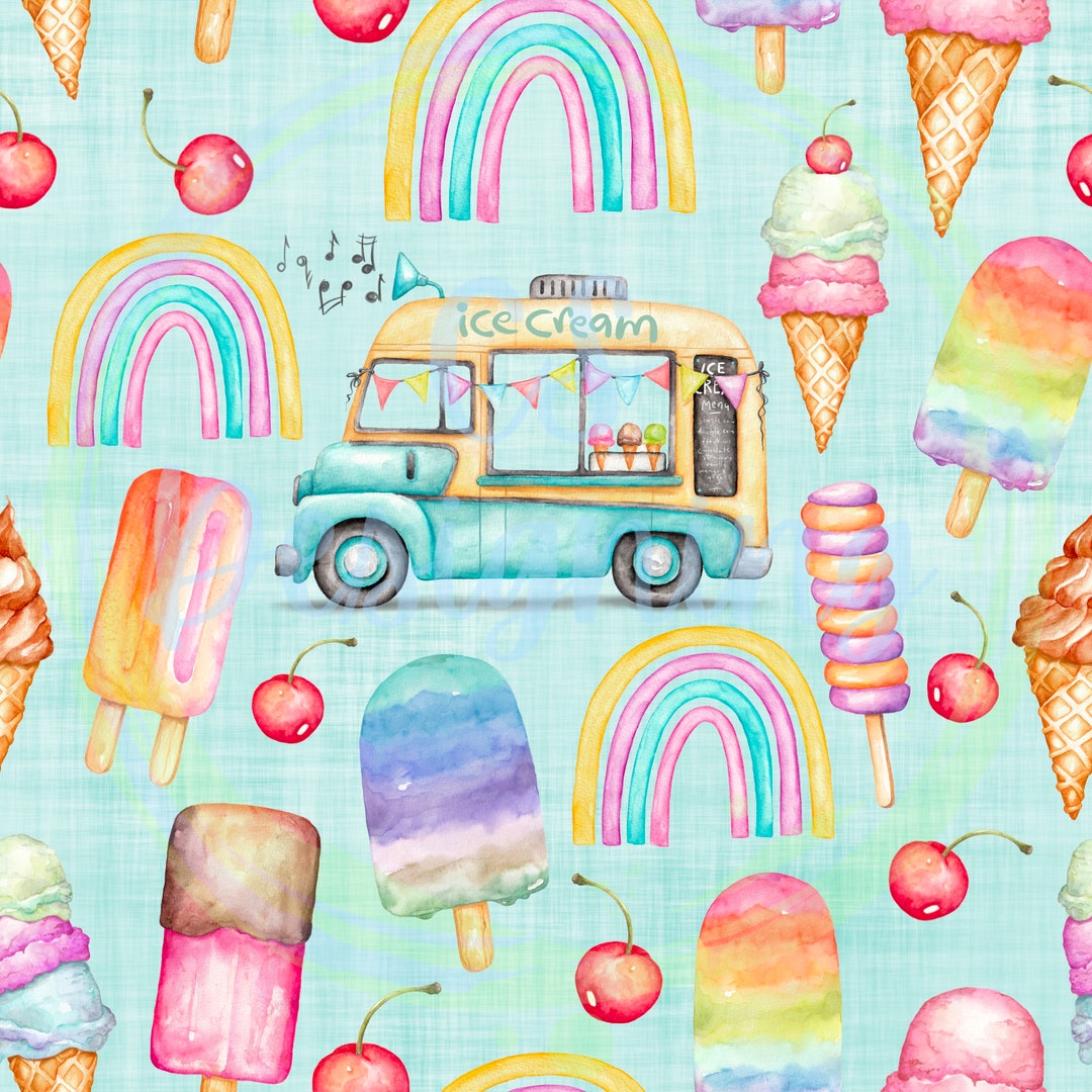 Ice Cream Pattern,ice Scream Scoop,seamless Pattern,retro Seamless ...