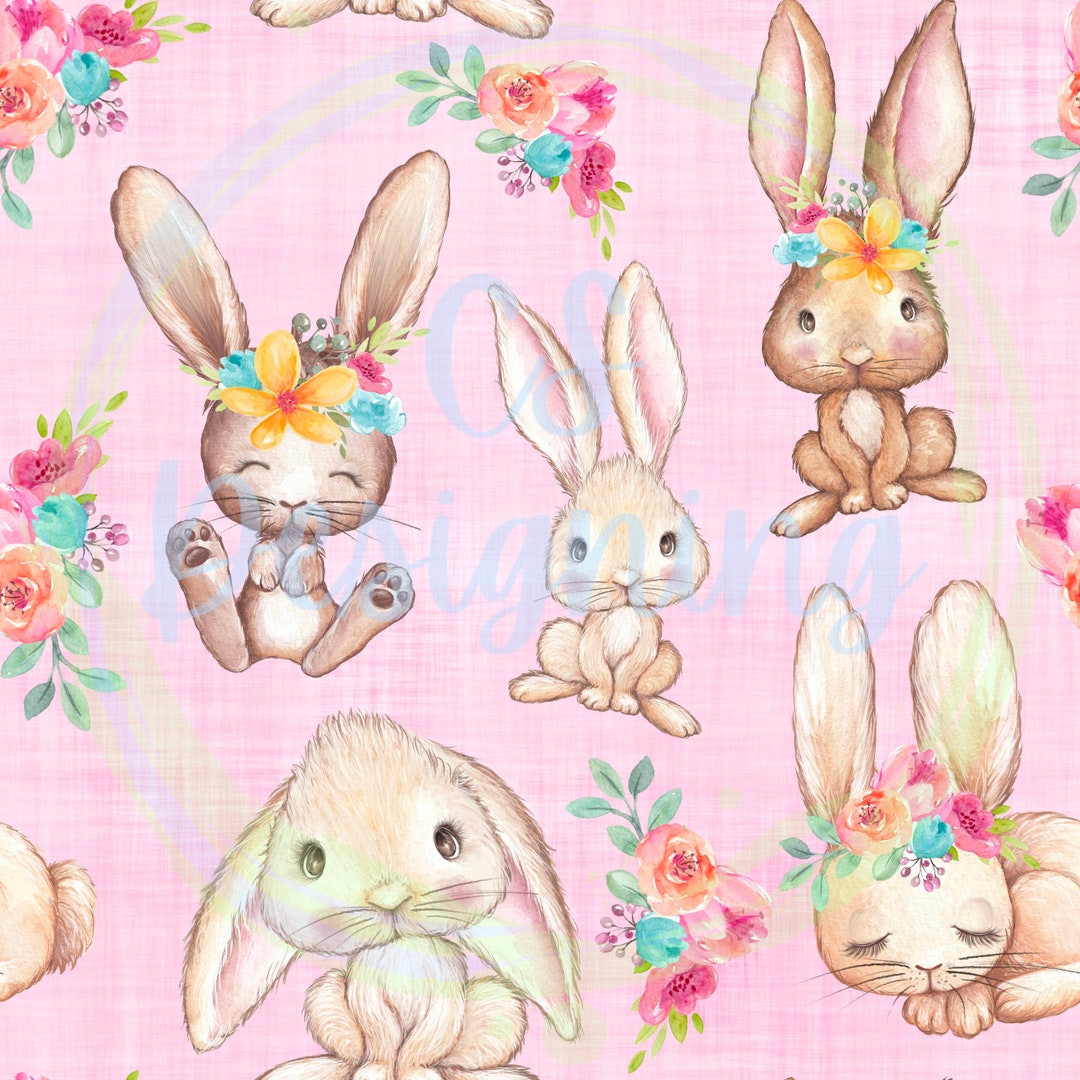 Bunny Digital Paper,easter Bunny,bunny Digital Art,seamless Pattern ...