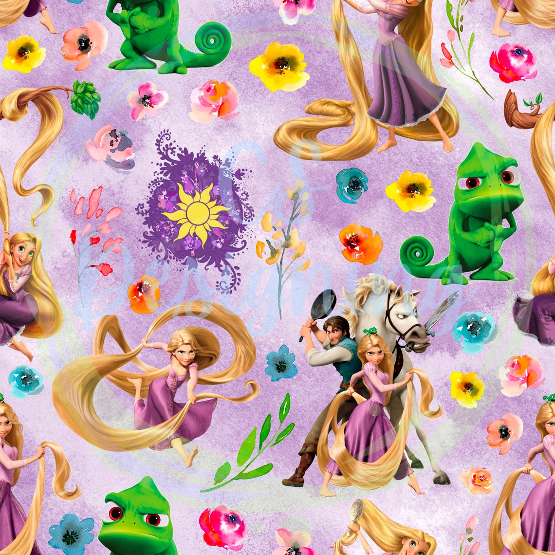 Princess Rapunzel Digital Paperprincess Seamless - Etsy