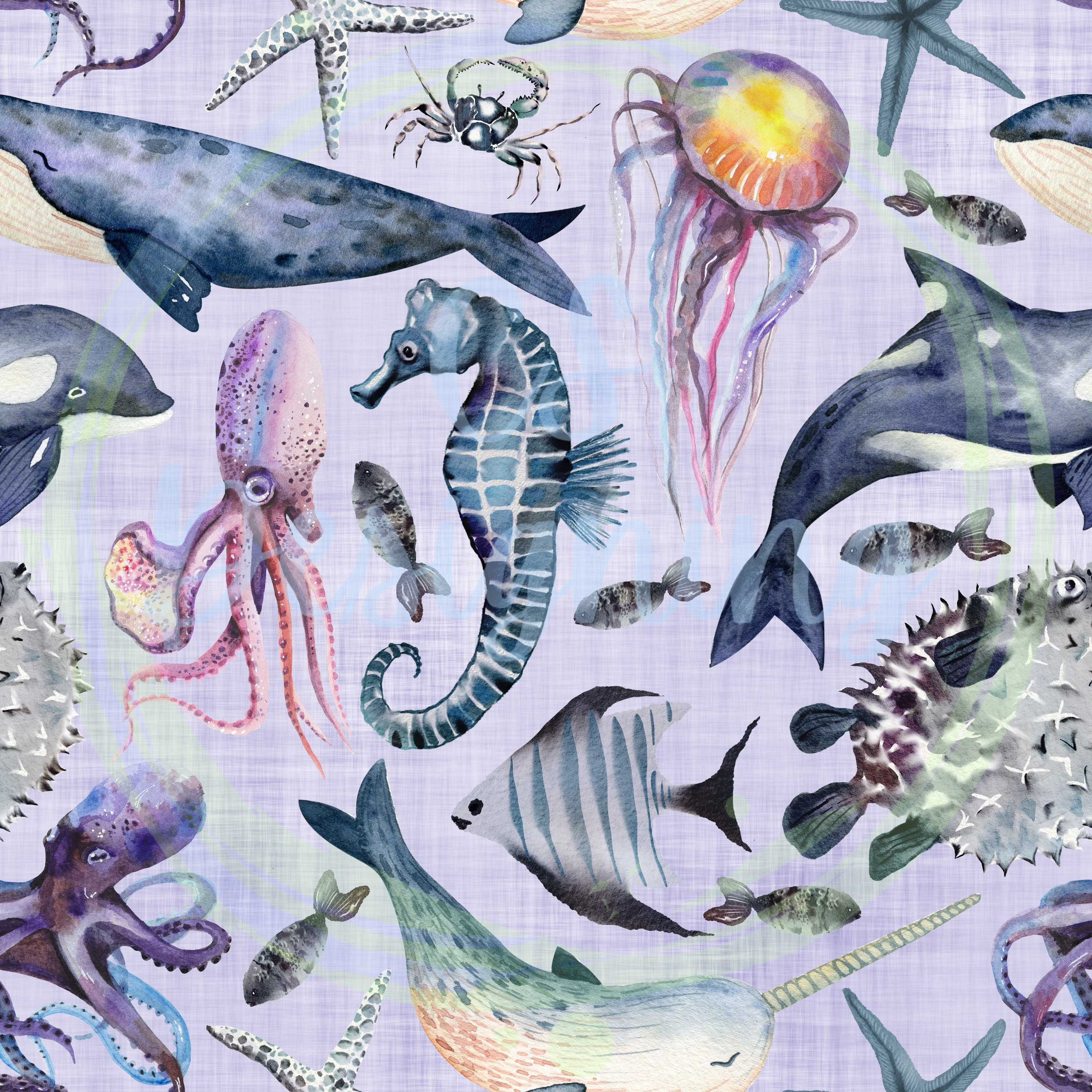 Ocean Animals Seamless Pattern,seamless Pattern,digital Paper,digital ...
