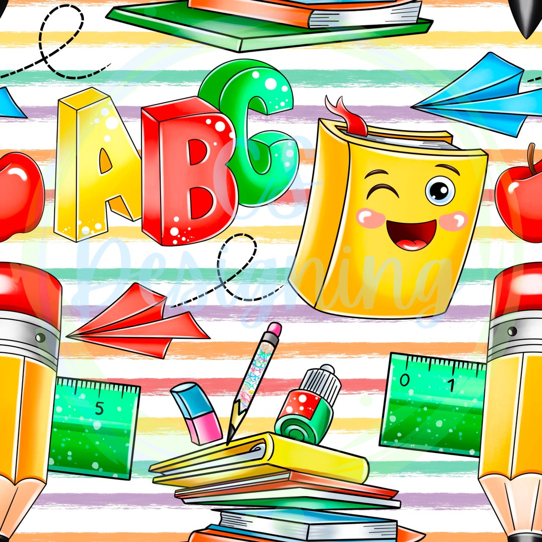 Back to School Seamless,school Seamless,seamless Pattern,digital Paper ...