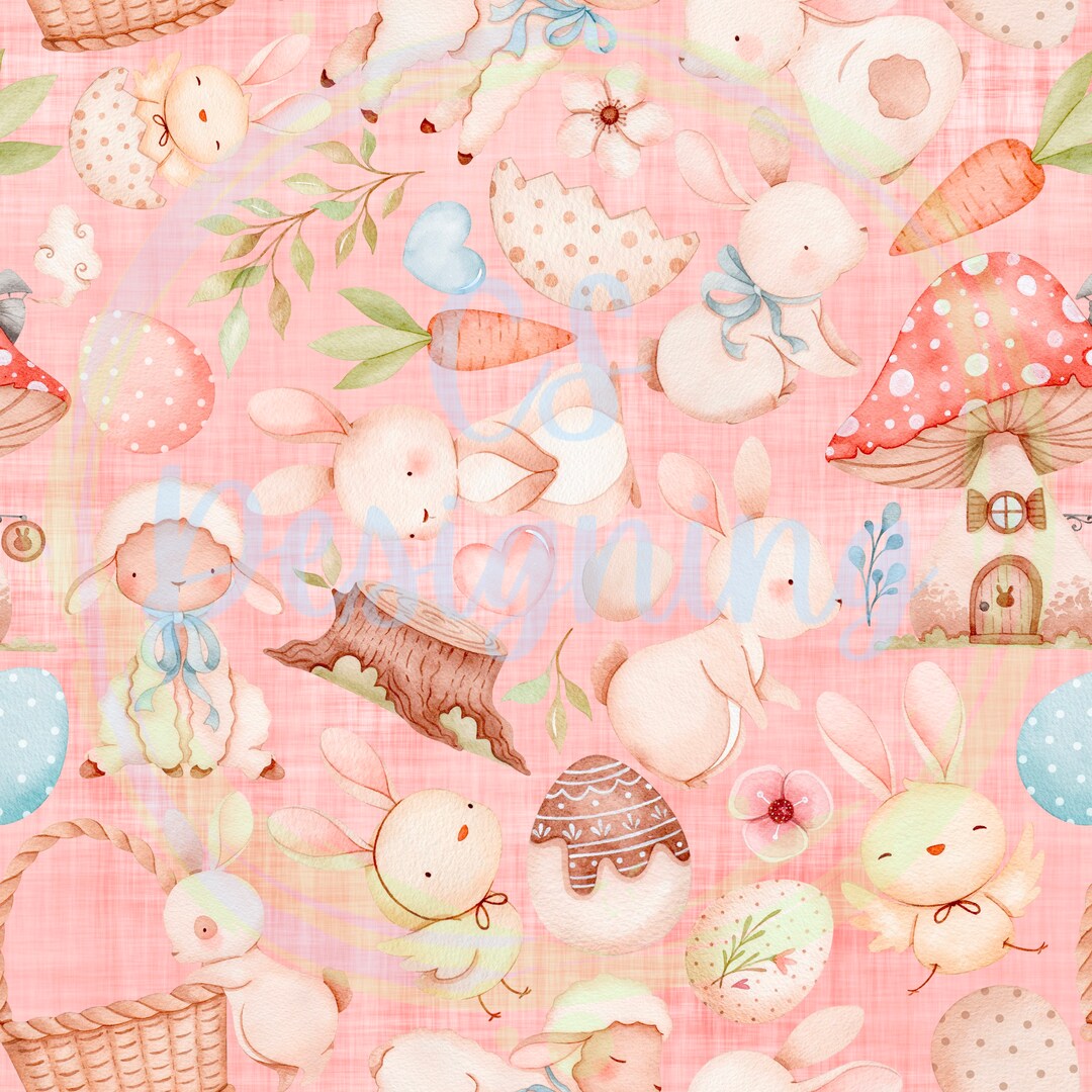 Bunny Seamless,spring Bunny,seamless Pattern,digital Paper,mommy and Me ...