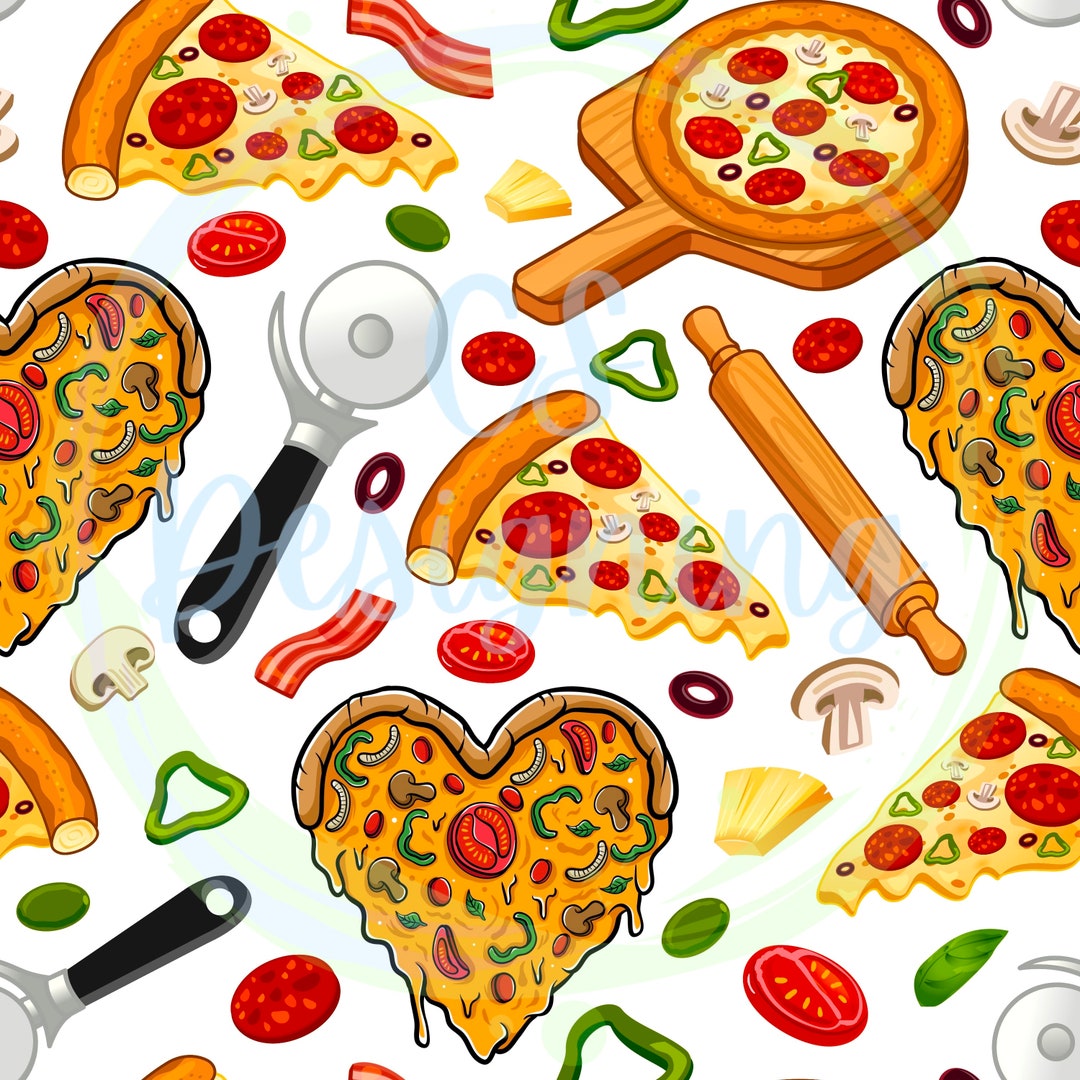 Pizza Seamless Pattern,food Seamless File,seamless Pattern,pizza Party ...
