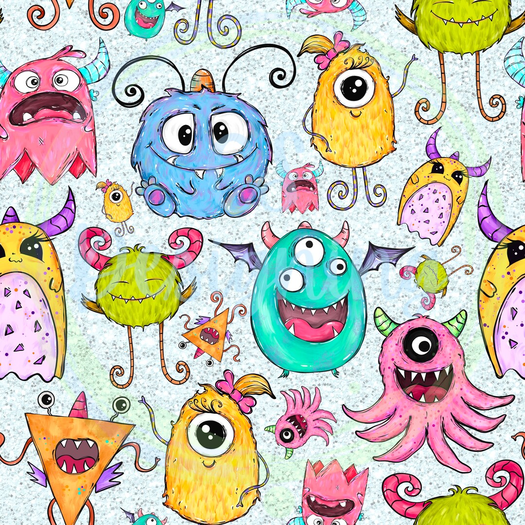 Glitter Monsters,seamless Pattern,digital Paper,digital,paper,seamless ...
