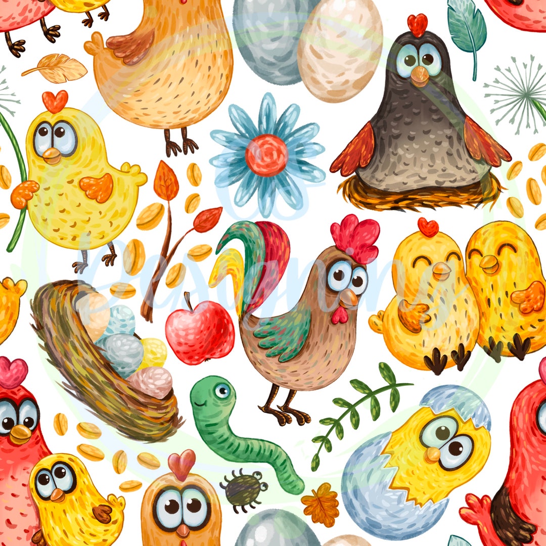Chicken Seamless File,chicken Digital Paper,chicken Digital Download ...
