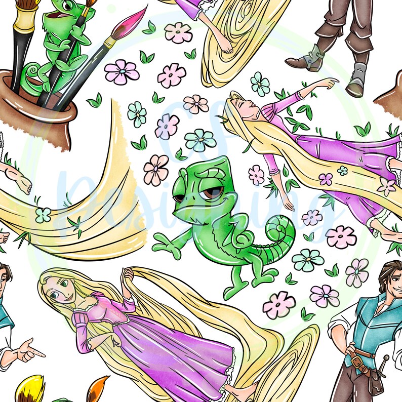 Princess Rapunzel Digital Paperprincess Seamless - Etsy