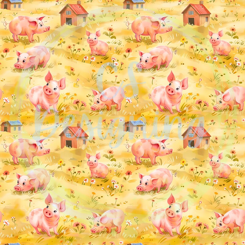 Pig Digital Paper - Etsy