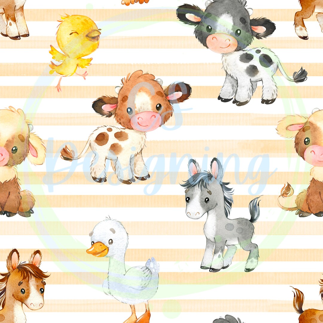 Farm Animals Seamless Pattern,seamless Pattern,digital Paper,digital ...