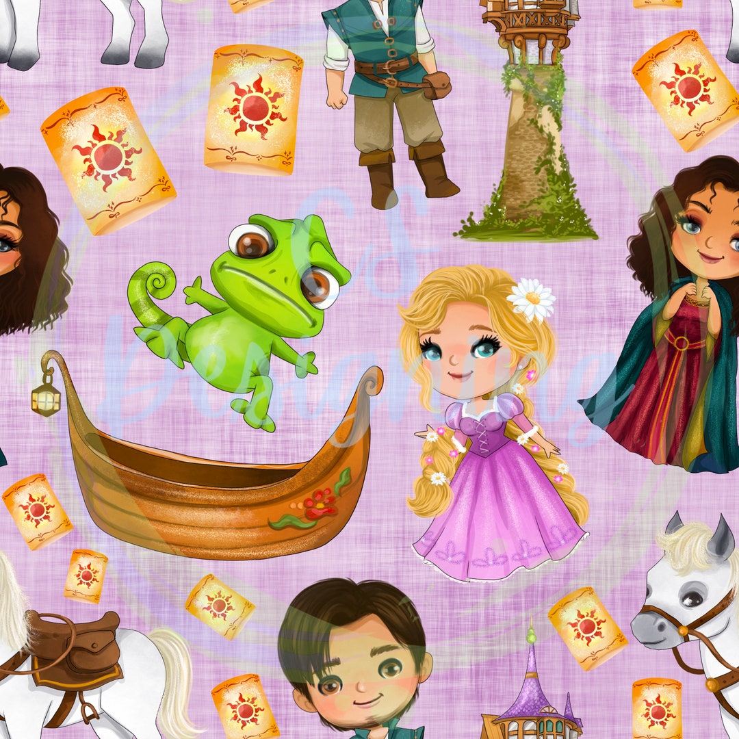 Princess Rapunzel Digital Paper,princess Seamless Paper,princess ...