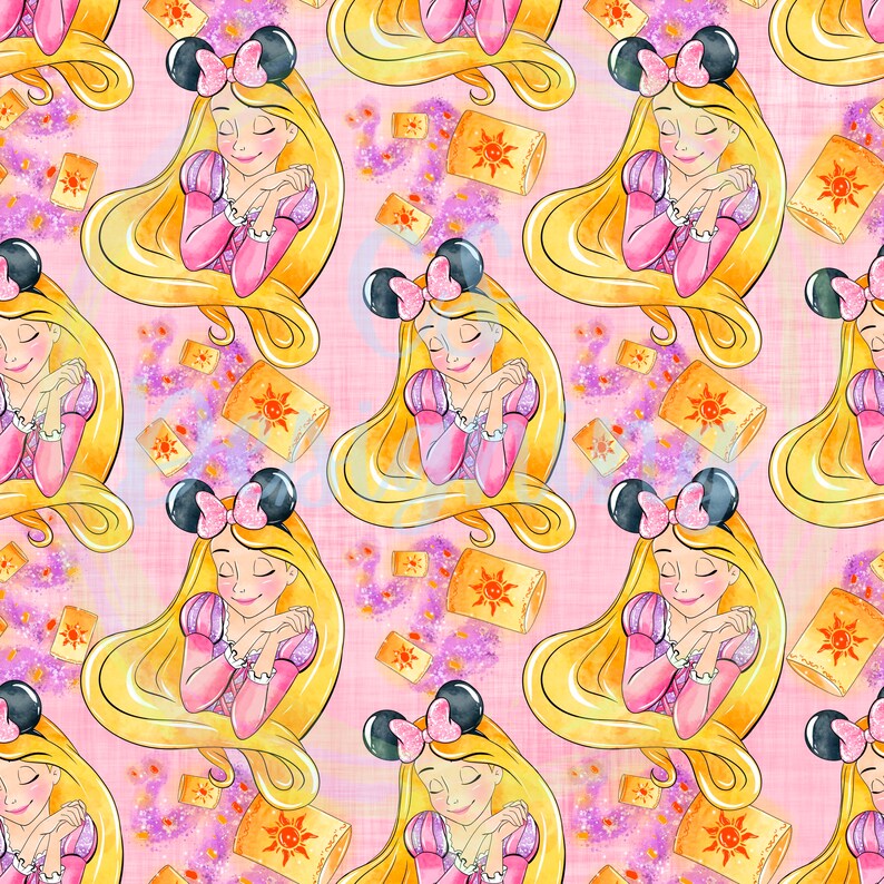 Princess Rapunzel Digital Paperprincess Seamless - Etsy