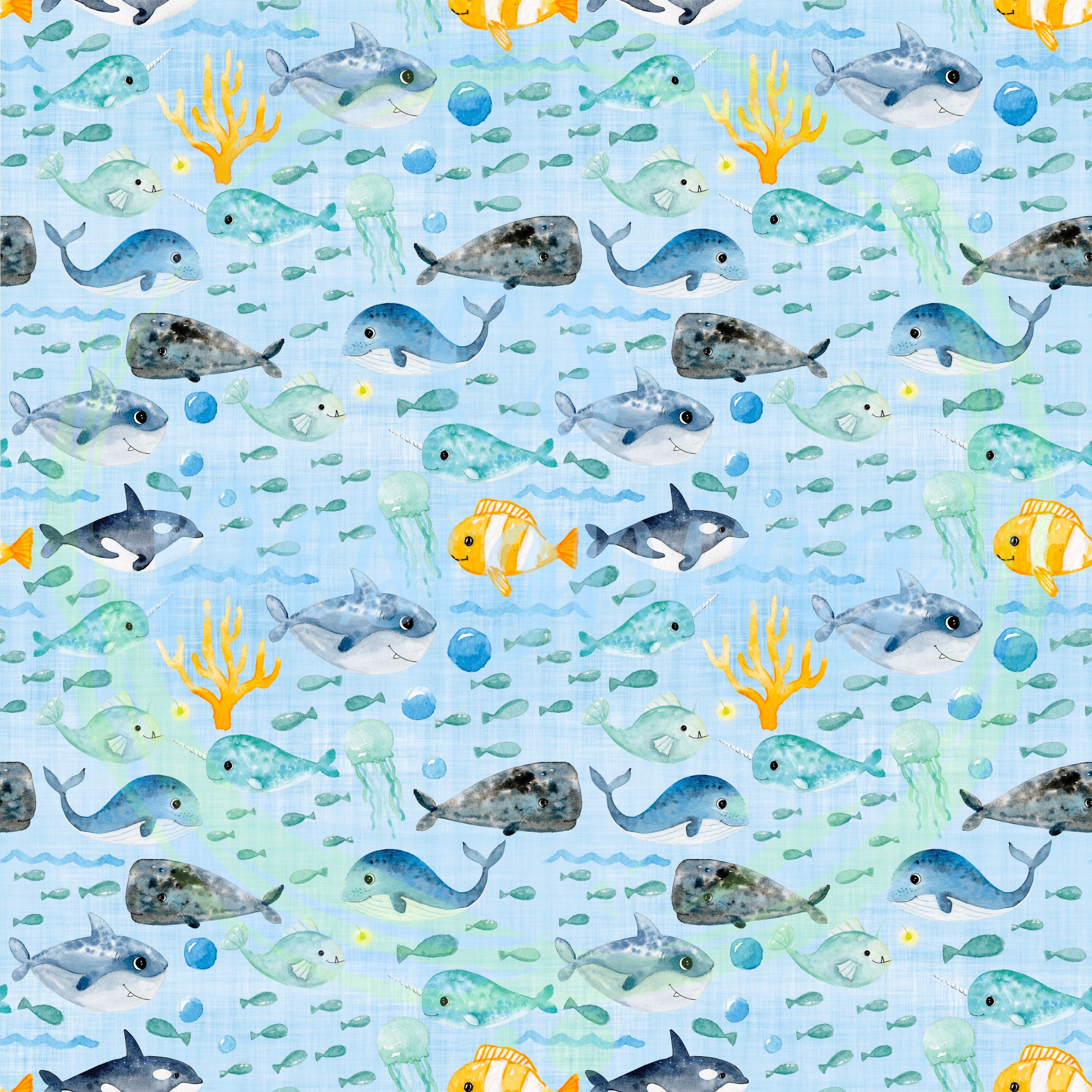Ocean Animals Seamless Pattern,seamless Pattern,digital Paper,digital ...