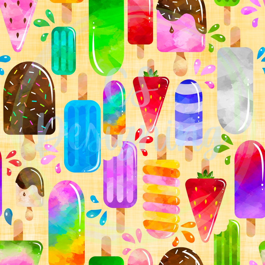 Popsicle Fabric,popsicle Party,watercolor Print,summer Watercolor ...