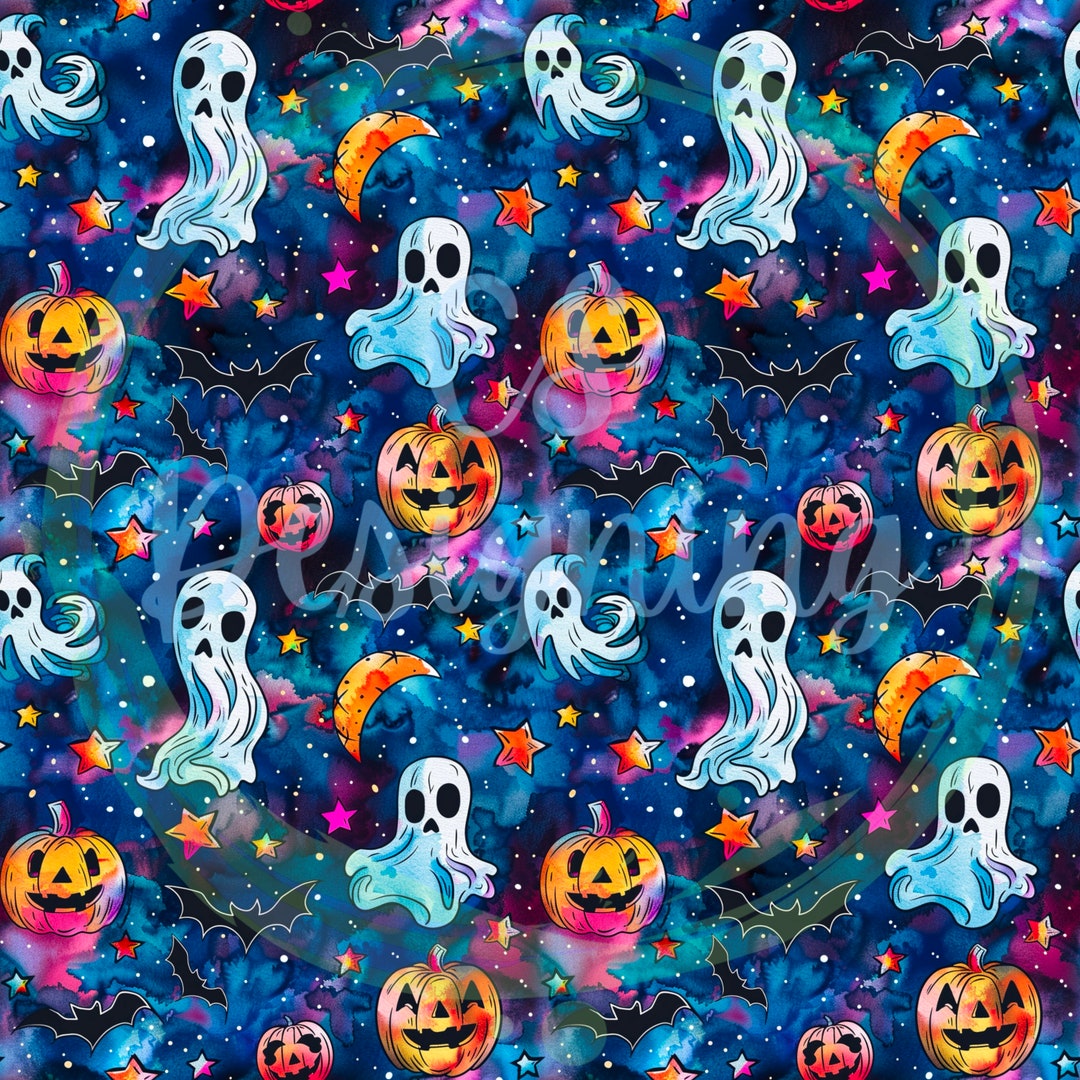 Halloween Ghost,halloween Seamless Digital File,seamless Pattern ...