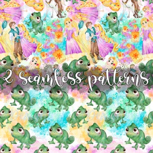 Princess Rapunzel Digital Paper,princess Seamless Paper,princess ...