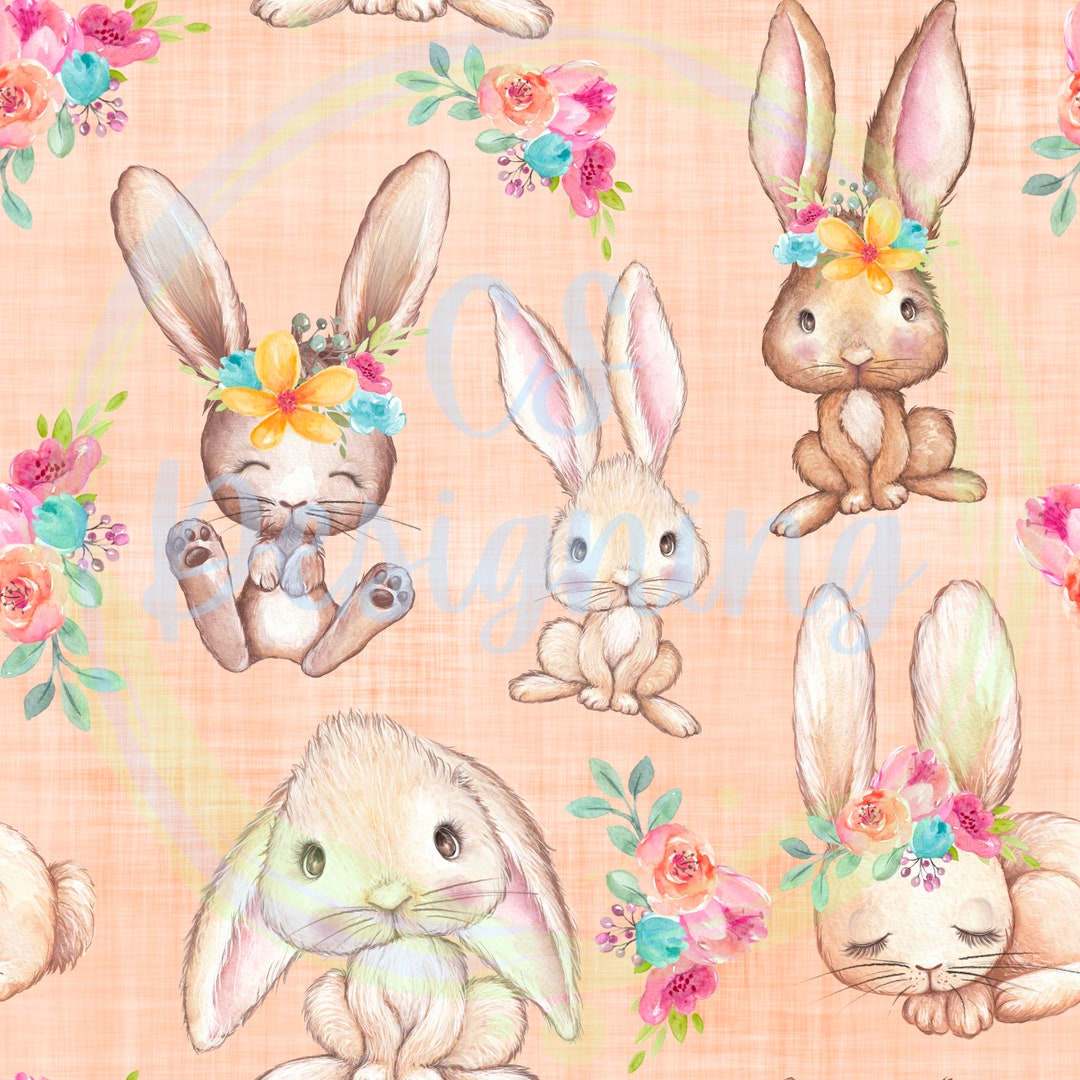 Bunny Digital Paper,easter Bunny,bunny Digital Art,seamless Pattern ...