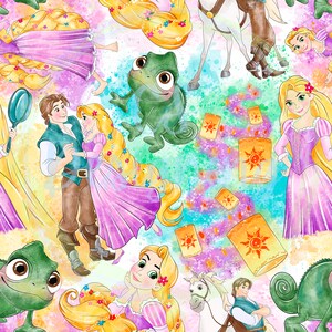 Princess Rapunzel Digital Paper,princess Seamless Paper,princess ...