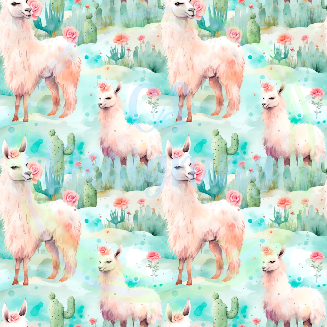 Llama Seamless,cactus Seamless,seamless Pattern,digital Paper,digital ...
