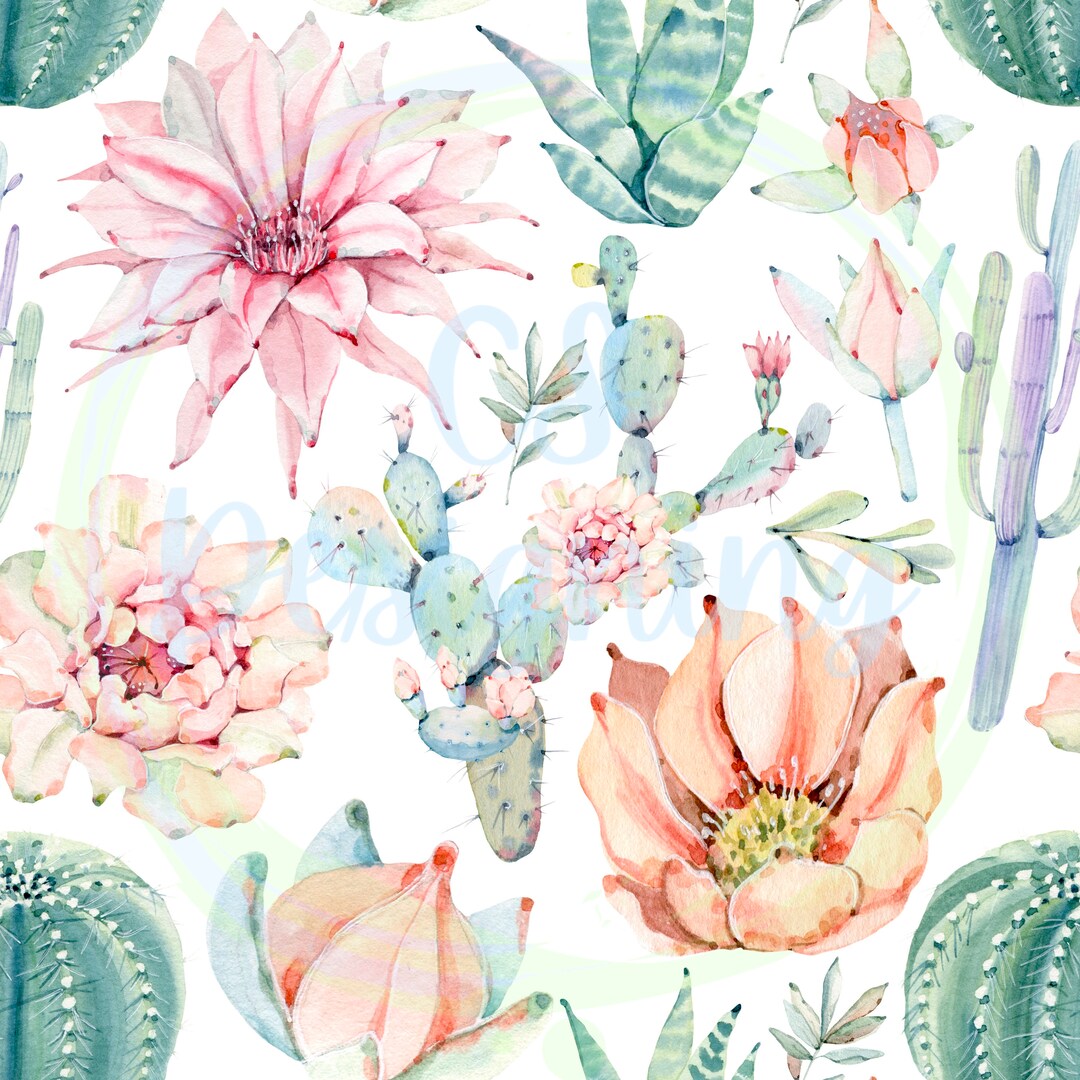 Cactus Floral,cactus Seamless,seamless Pattern,digital Paper,digital ...